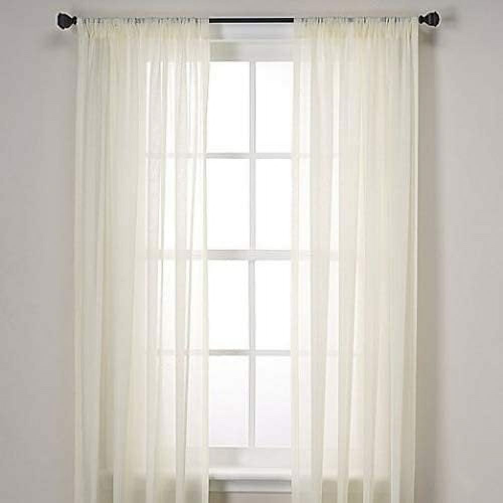"Sapphire Home Ivory Sheer Curtains, 2 Panels, 108"" Width, 54""x84 ...