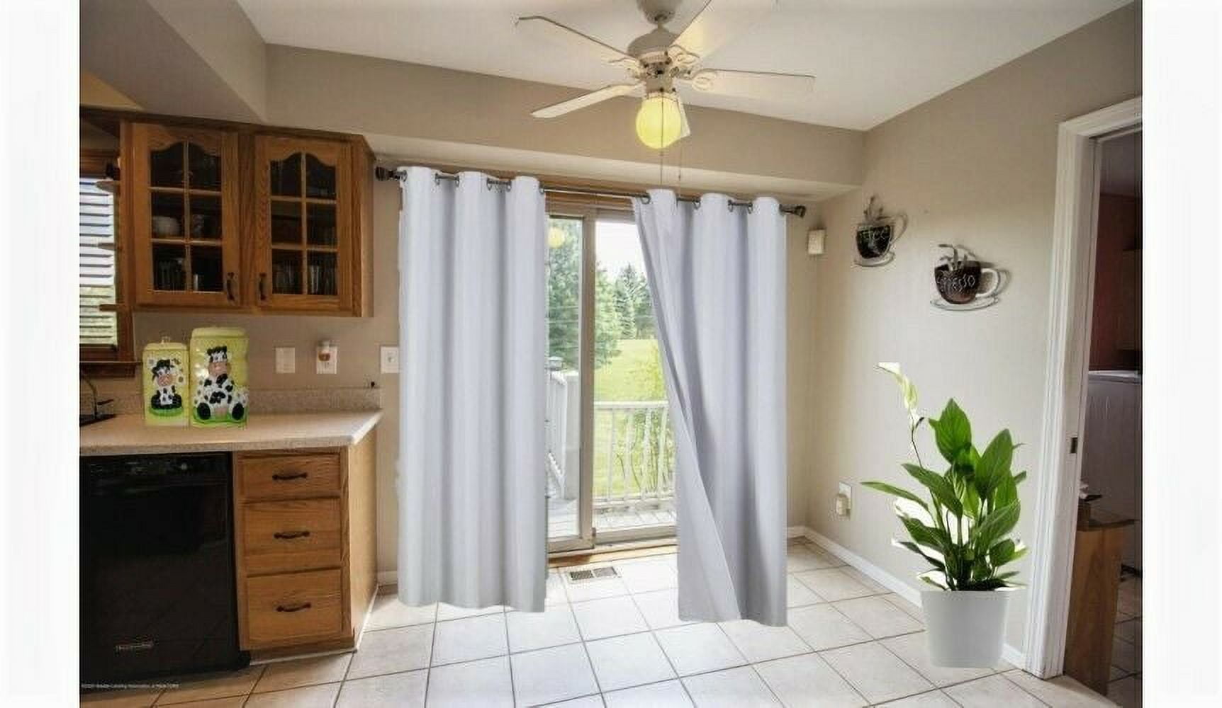 2 Panels solid thermal foam lined blackout heavy thick window curtain ...