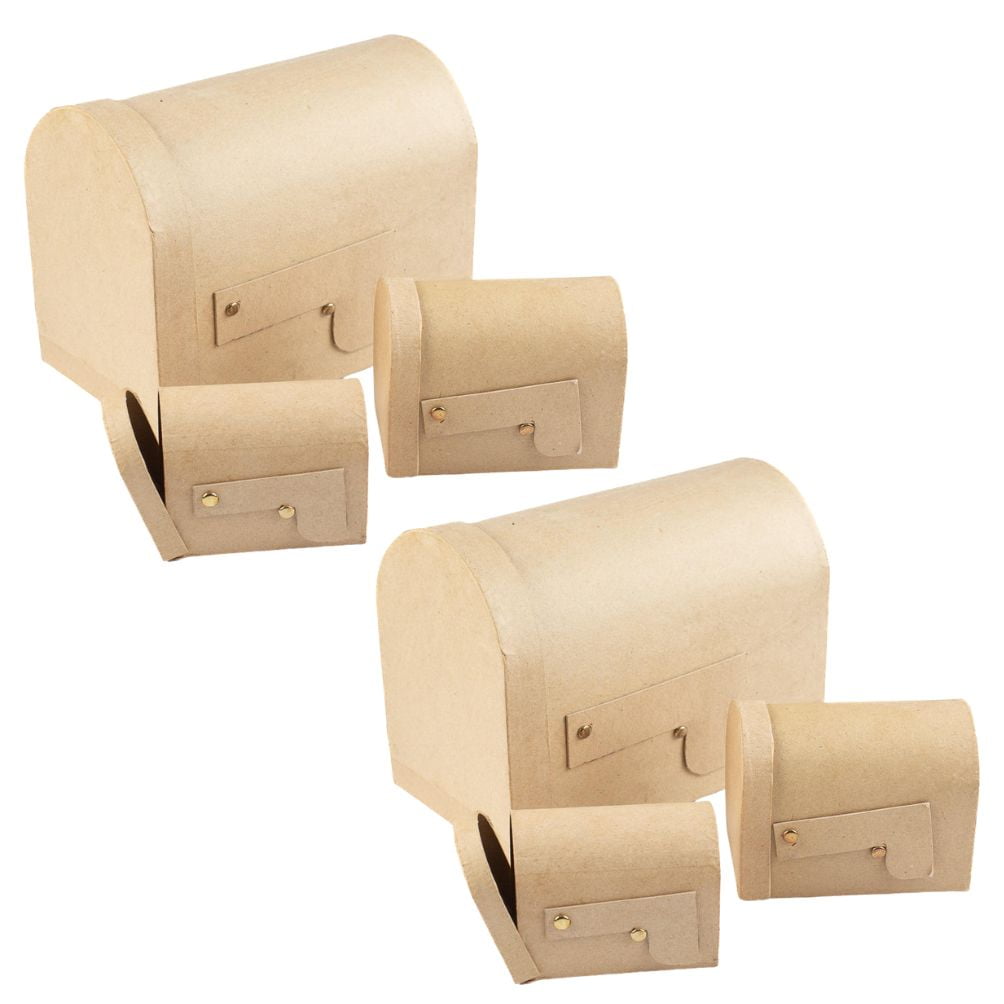 2 Paper Mache Assorted Mailbox Sets (3pc Sets) - for DIYs - Factory ...