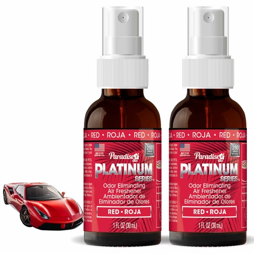 2 Paradise Platinum Air Freshener Spray Odor Eliminator Car Fragrance ...