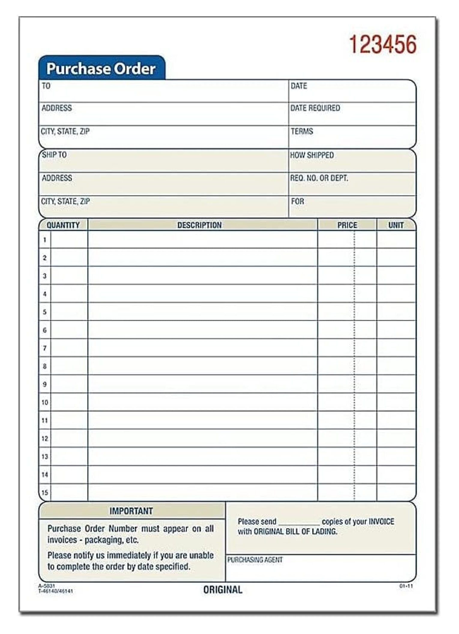 2-Part Carbonless Purchase Requisitions Pad, 8.44-Inch L x 5.56-Inch W ...