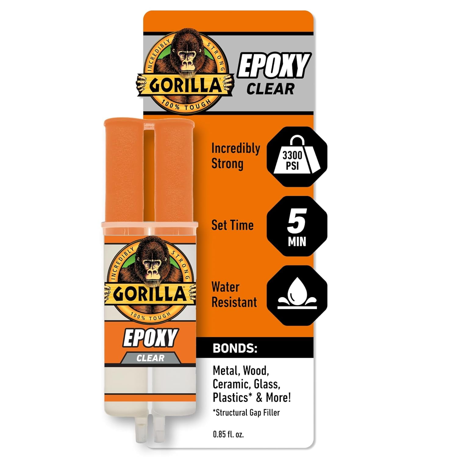 2 Part Epoxy, Clear Epoxy, 0.85 Ounce Syringe (Pack of 1) - 5 Minute ...