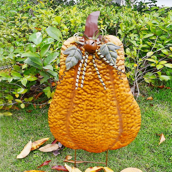 2 Parts 30" Height Metal Pumpkin Stakes Yard Signs Decorative Garden ...