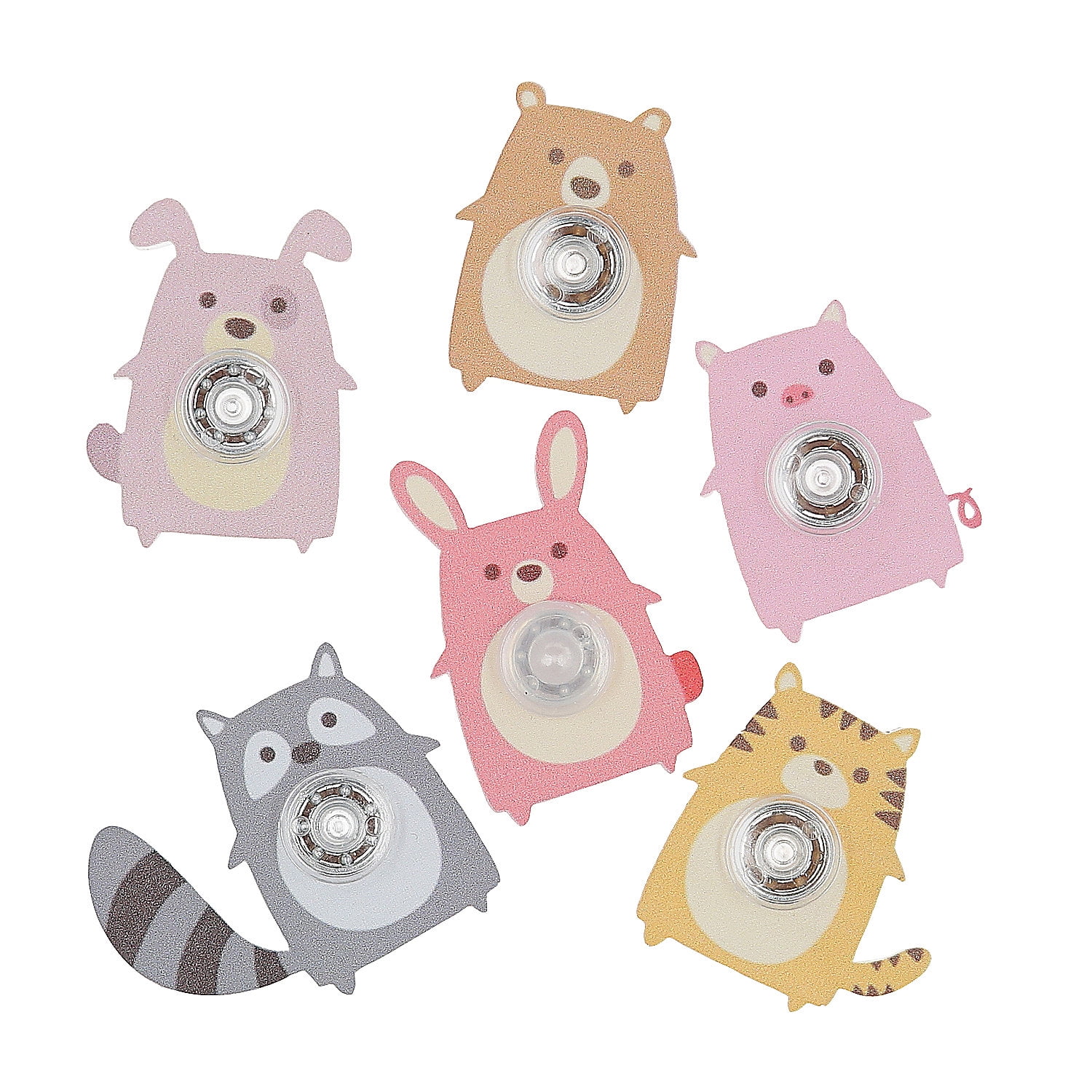 2" Pastel Animal-Shaped Plastic Fidget Spinners - 12 Pieces - Walmart.com
