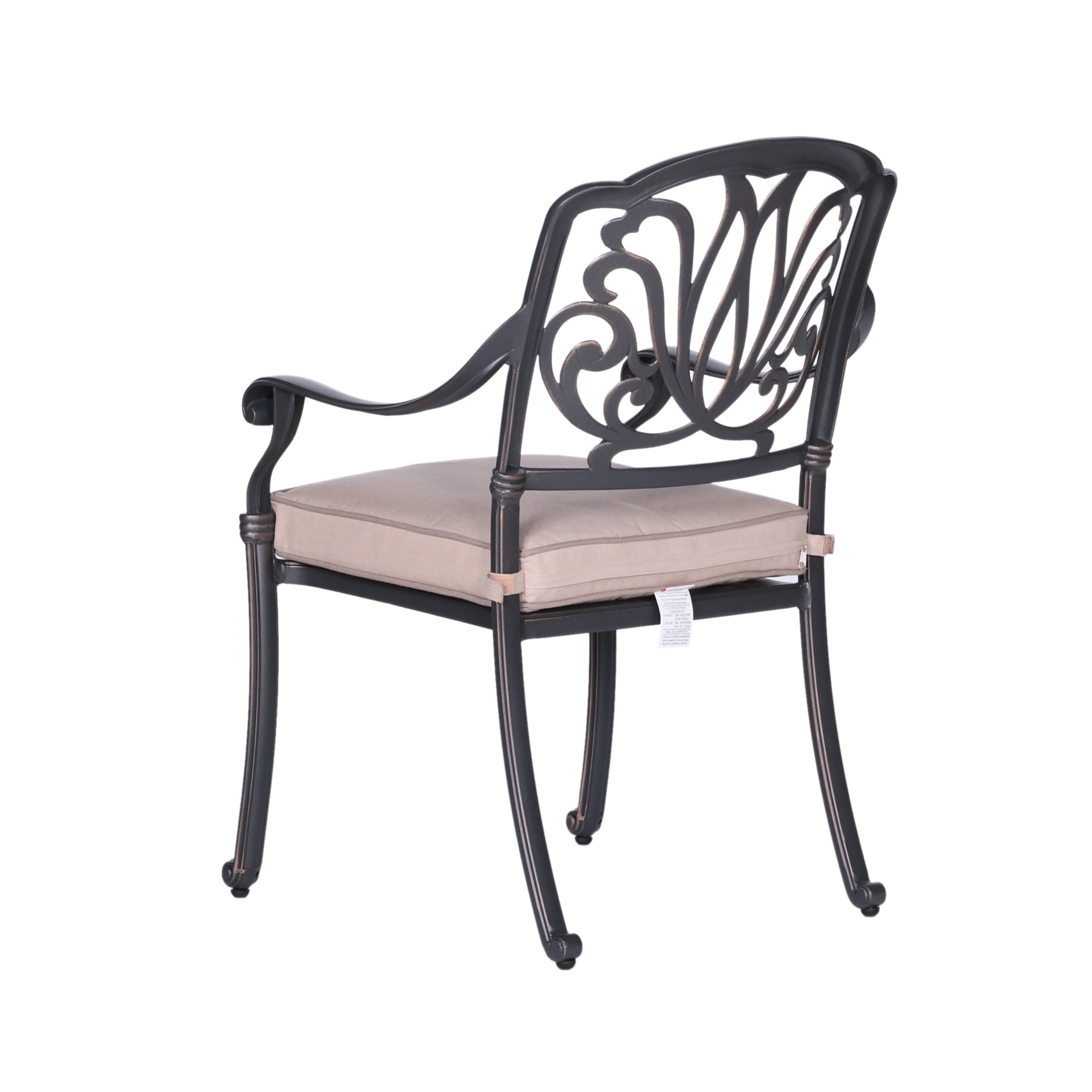 2 Patio Outdoor Aluminum Dining Armchairs, Spectrum Sand. Stylish ...