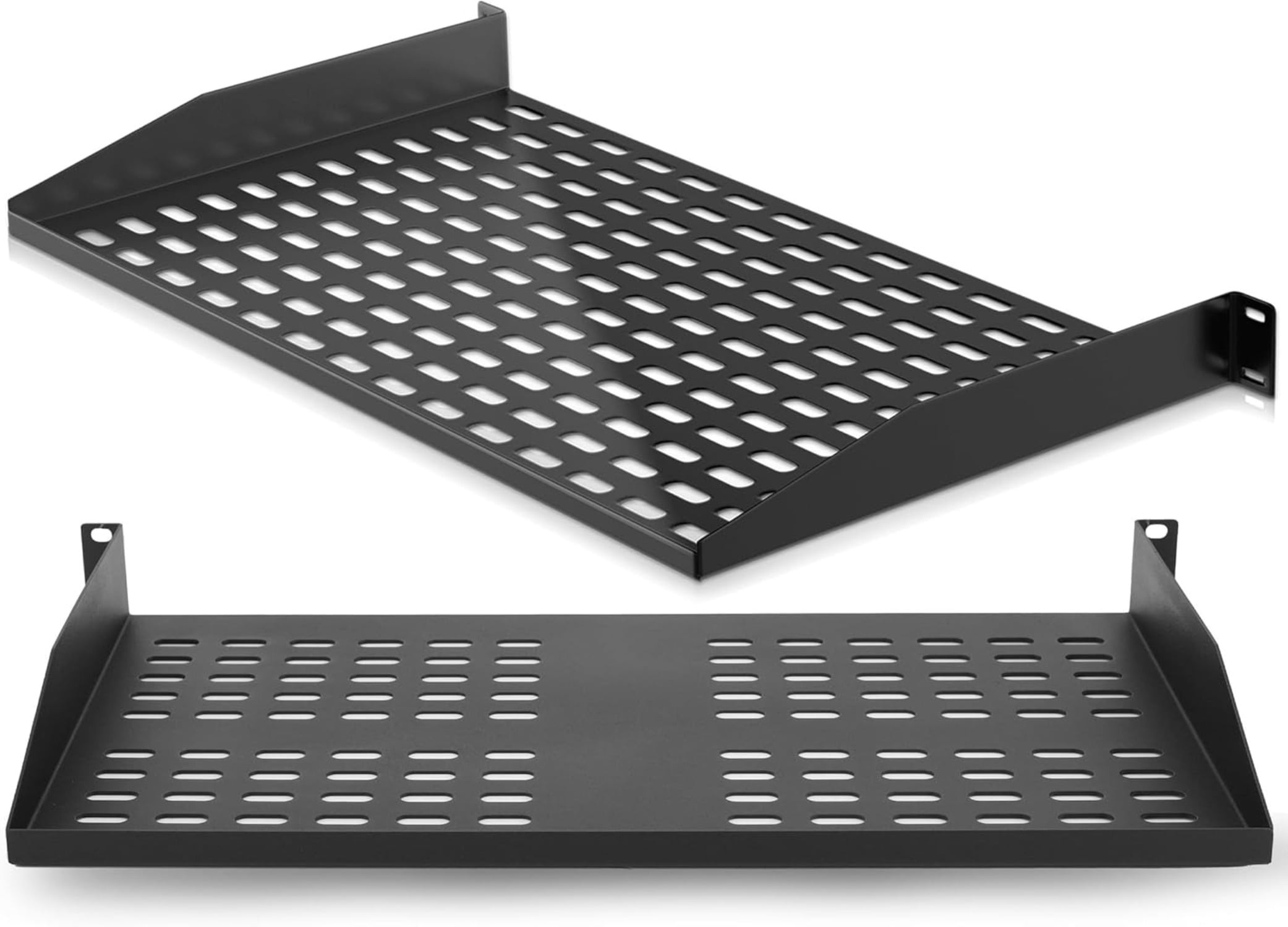 2-Pc 1U Server Rack Shelf, Vented Shelves for Good Air Circulation ...