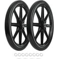 2 Pc 20" Flat Free Solid Tires Wheels, 20x2 Air-Less Tire with Bearings ...