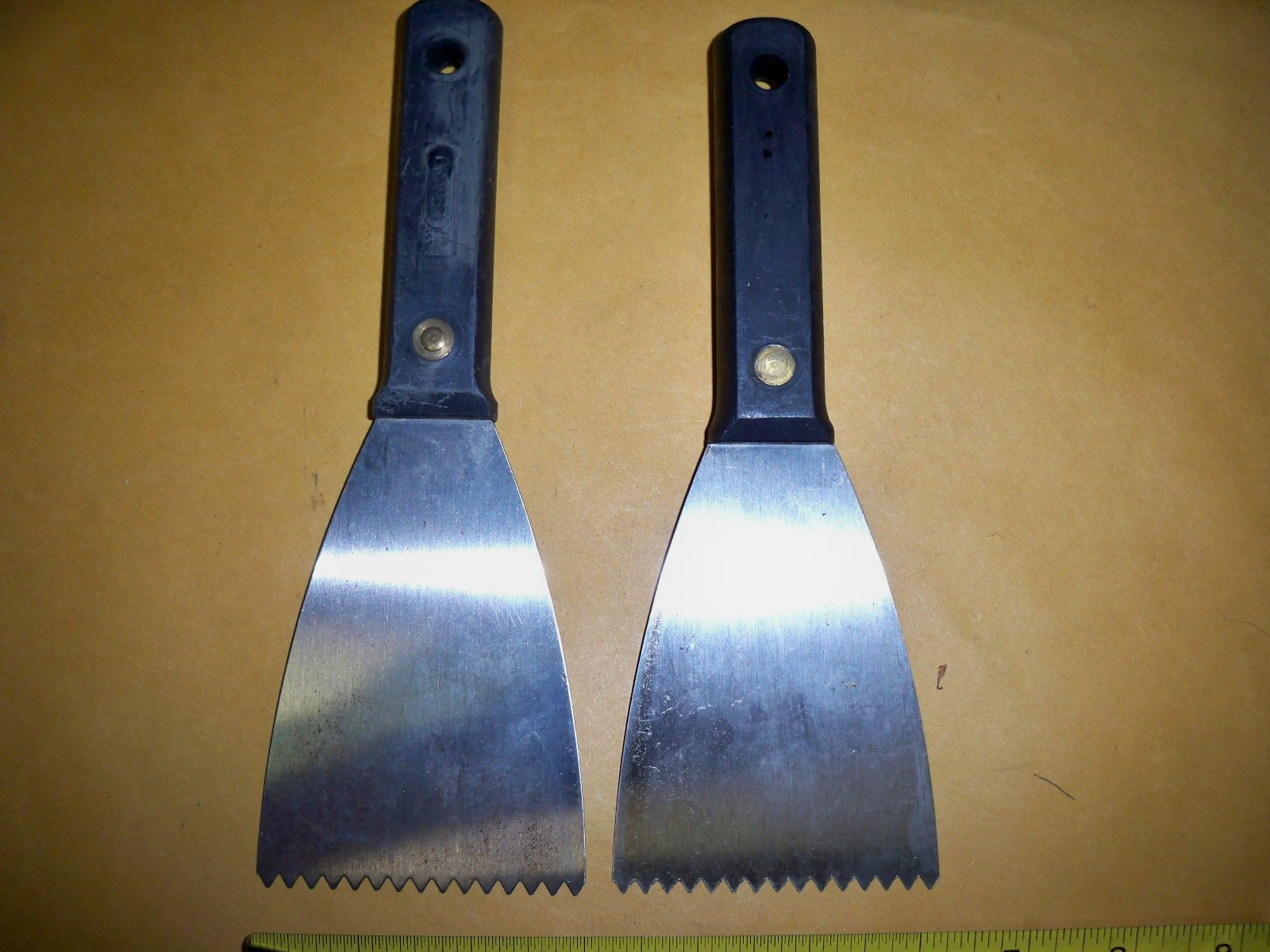 2 Pc 3" Saw Tooth Putty Knife Puddy Knive For Thinset Adhesiive Knifes ...