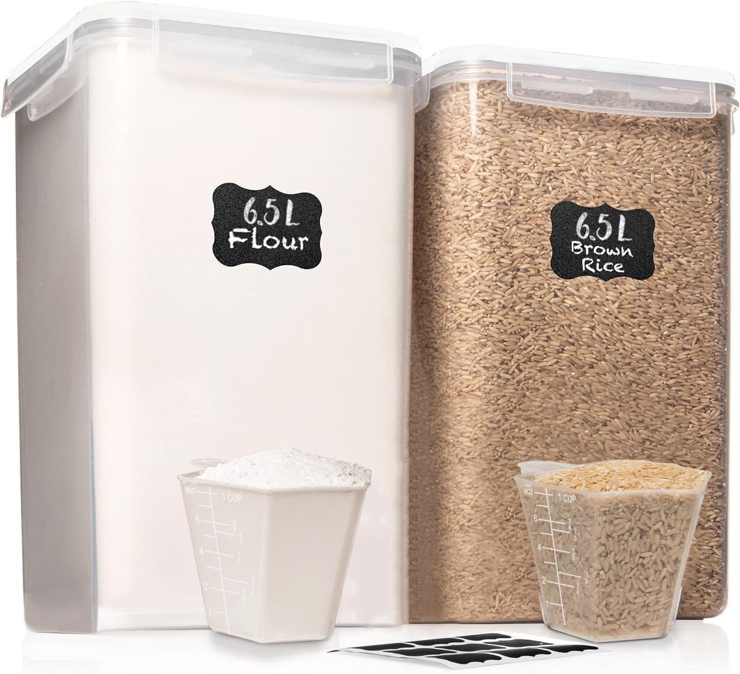 2 Pc [7 Qt / 6.5l 220 Oz] Large Food StorContainers With Lids Airtight ...