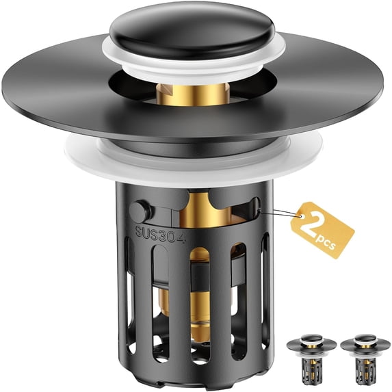 (2 Pc) Bathroom Sink Stopper- Metal Sink Stopper-Universal Fit 99% ...