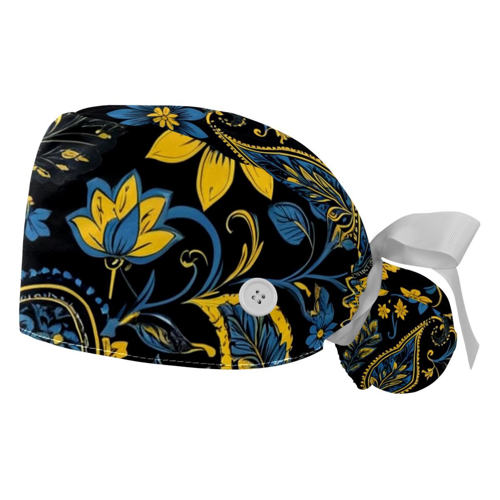 2-Pc Bouffant Turban Hats,Tie Back Hat with Buttons,Fishing Hat ...