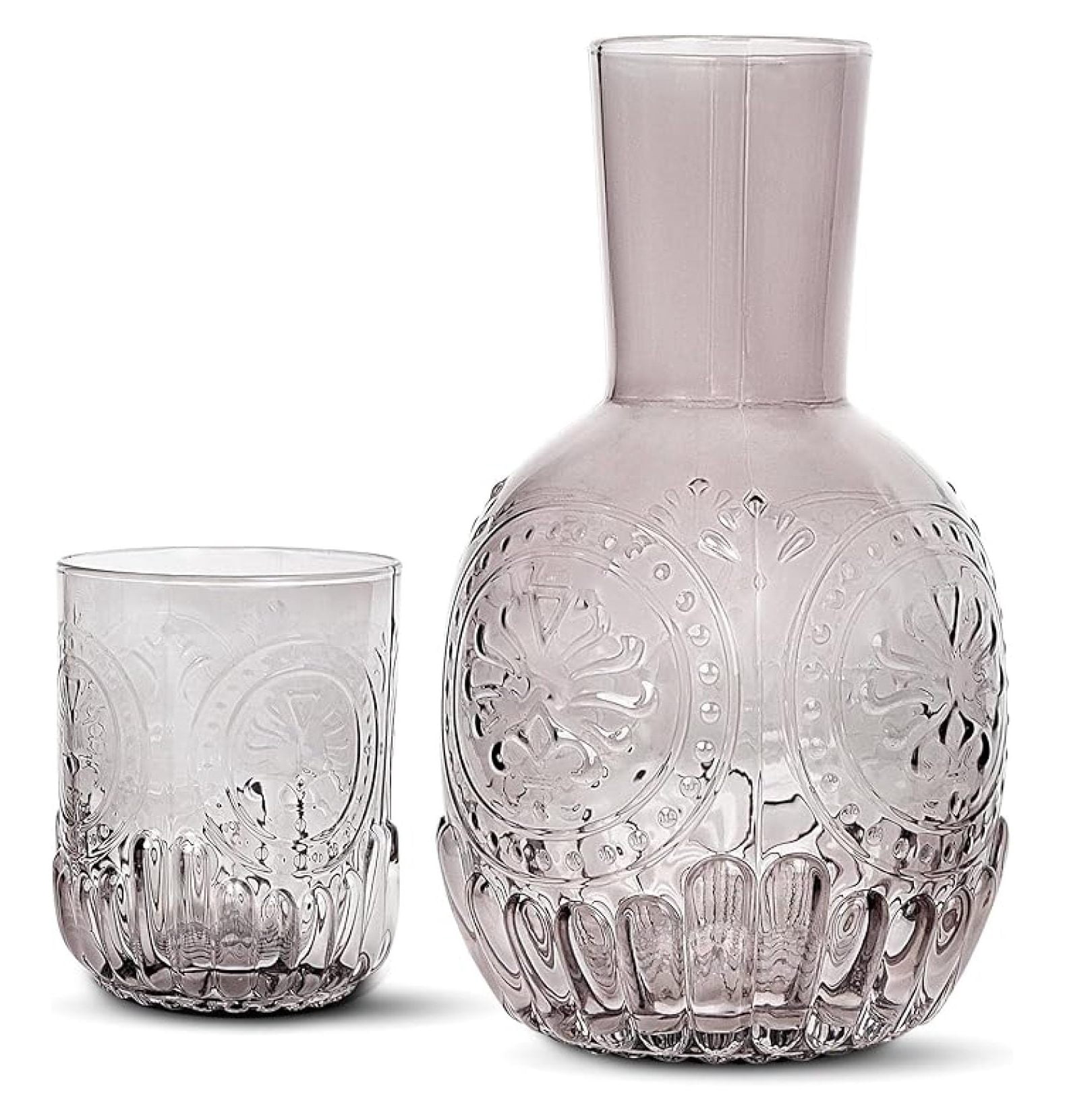 2 Pc Carafe Set | Bedside Night Water Carafe | Glass Pitcher and Cup ...