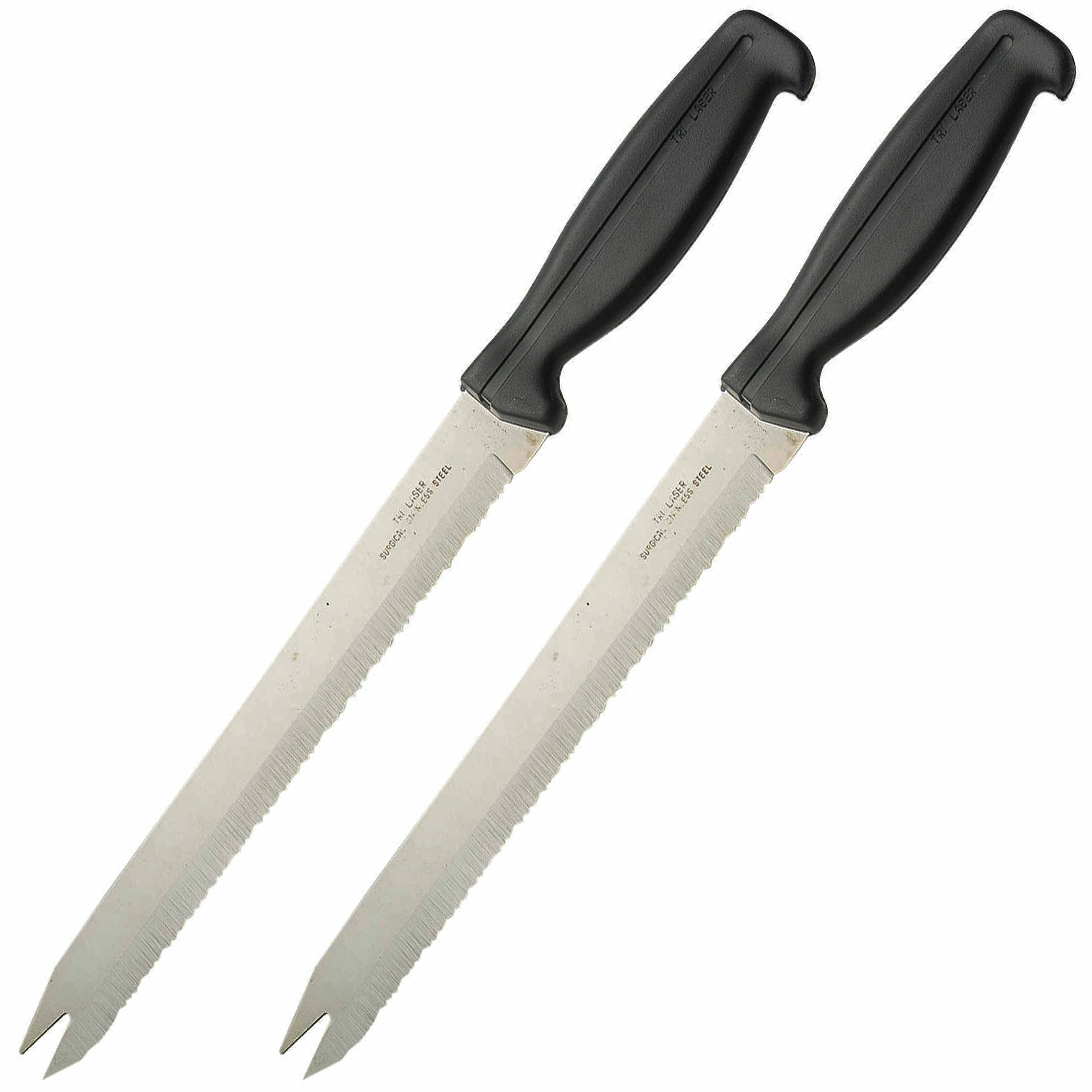 2 Pc Carving Knife Fork Tip 12.5" Sharp Surgical Stainless Steel Forked ...