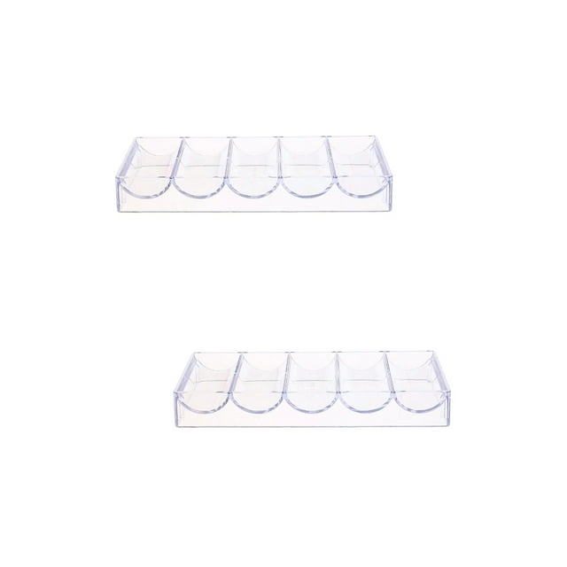 2 Pc Chip Rack Display Cabinet Poker Chips Storage Case Table Trays ...