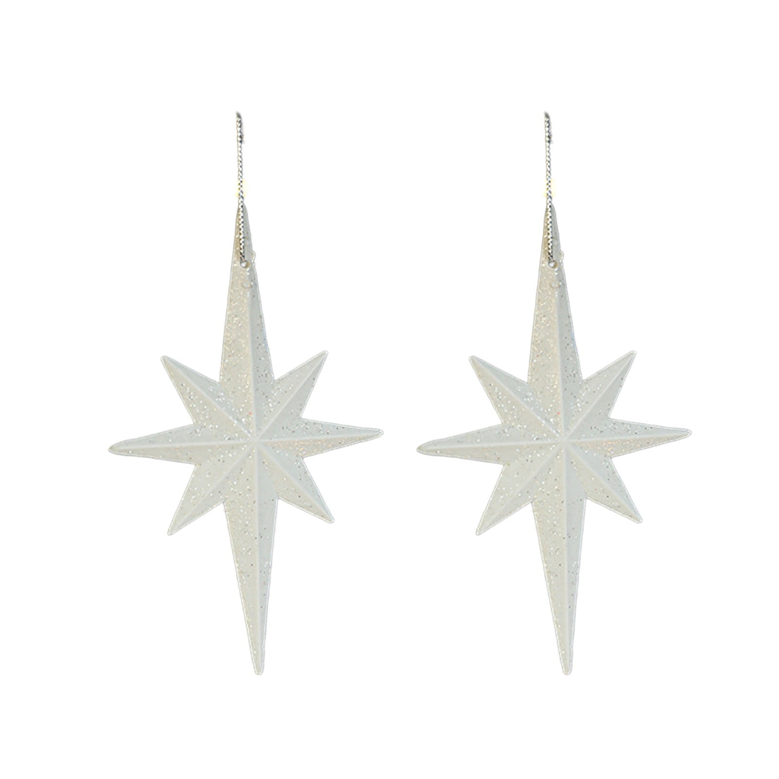 2 Pc Christmas Tree Hanging Decorations | White Plastic Ornaments for ...