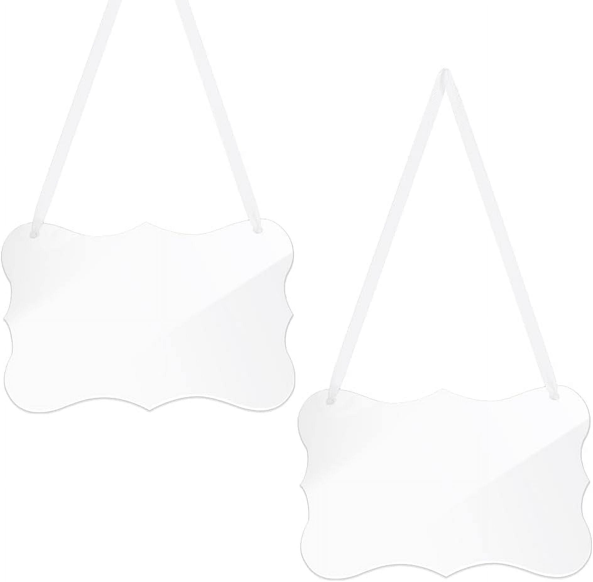 2 Pc Clear Acrylic Hanging Sign 8.86x5.79 DIY Blank Names Custom Card ...