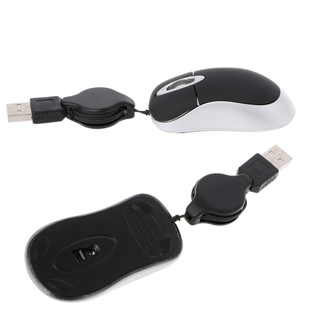 2 Pc Computer Mouse Wired Optical Mouse Retractable Mouse Retractable ...