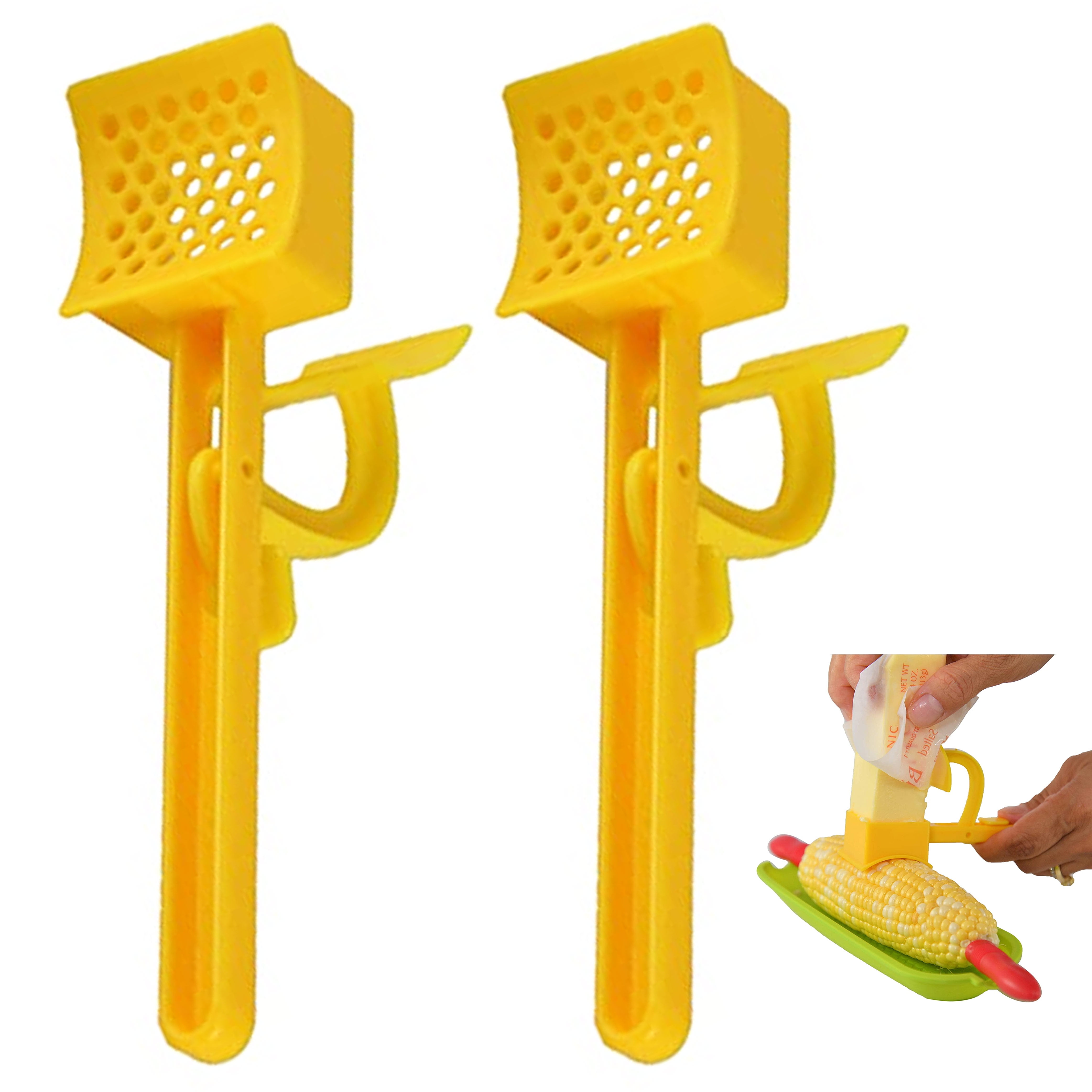 AllTopBargains 2 Pc Plastic Utensil Set, Corn Cob Butterer and Butter ...