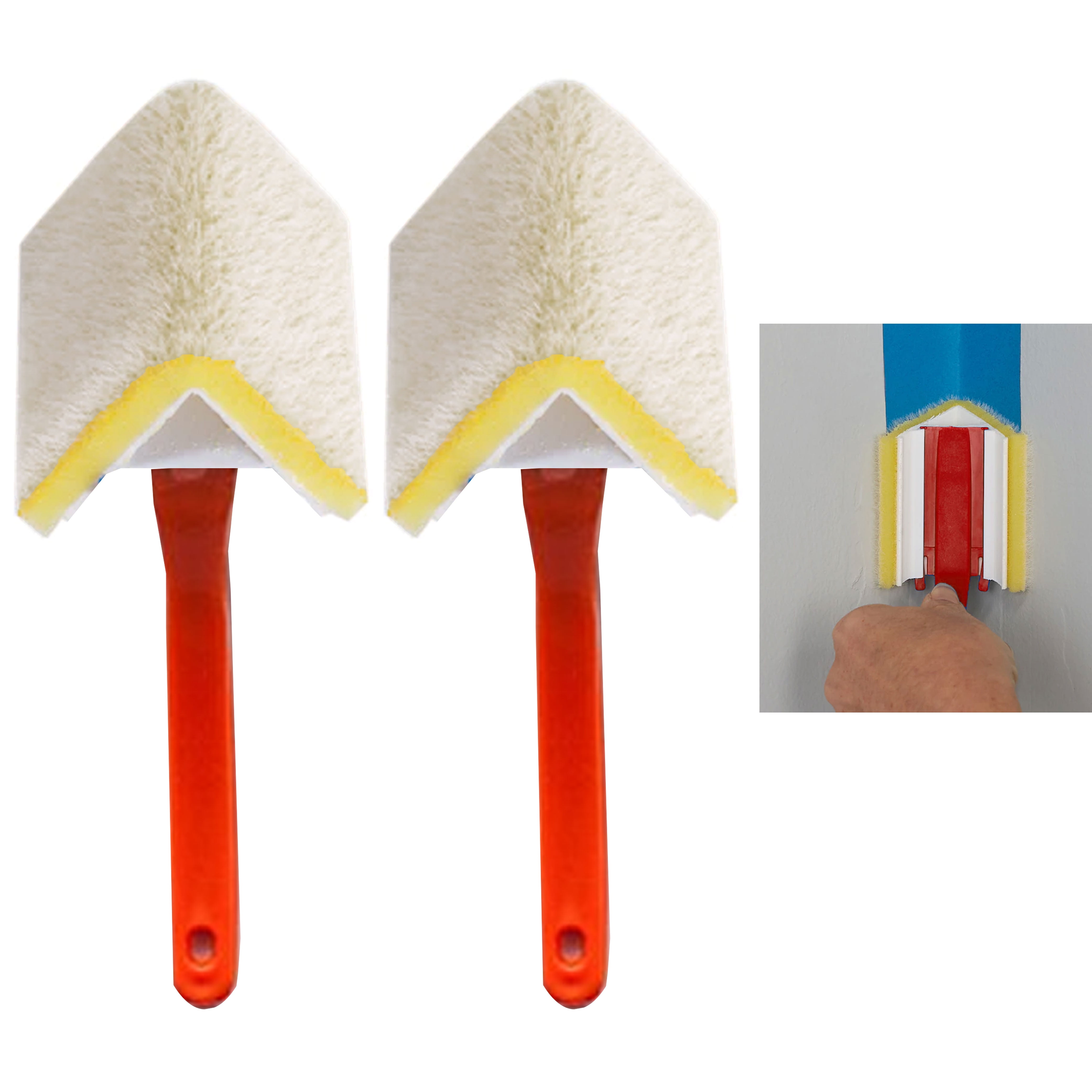 AllTopBargains 2 Pc Corner Paint Brush, Clean Edge, Angle Trim, Paints ...