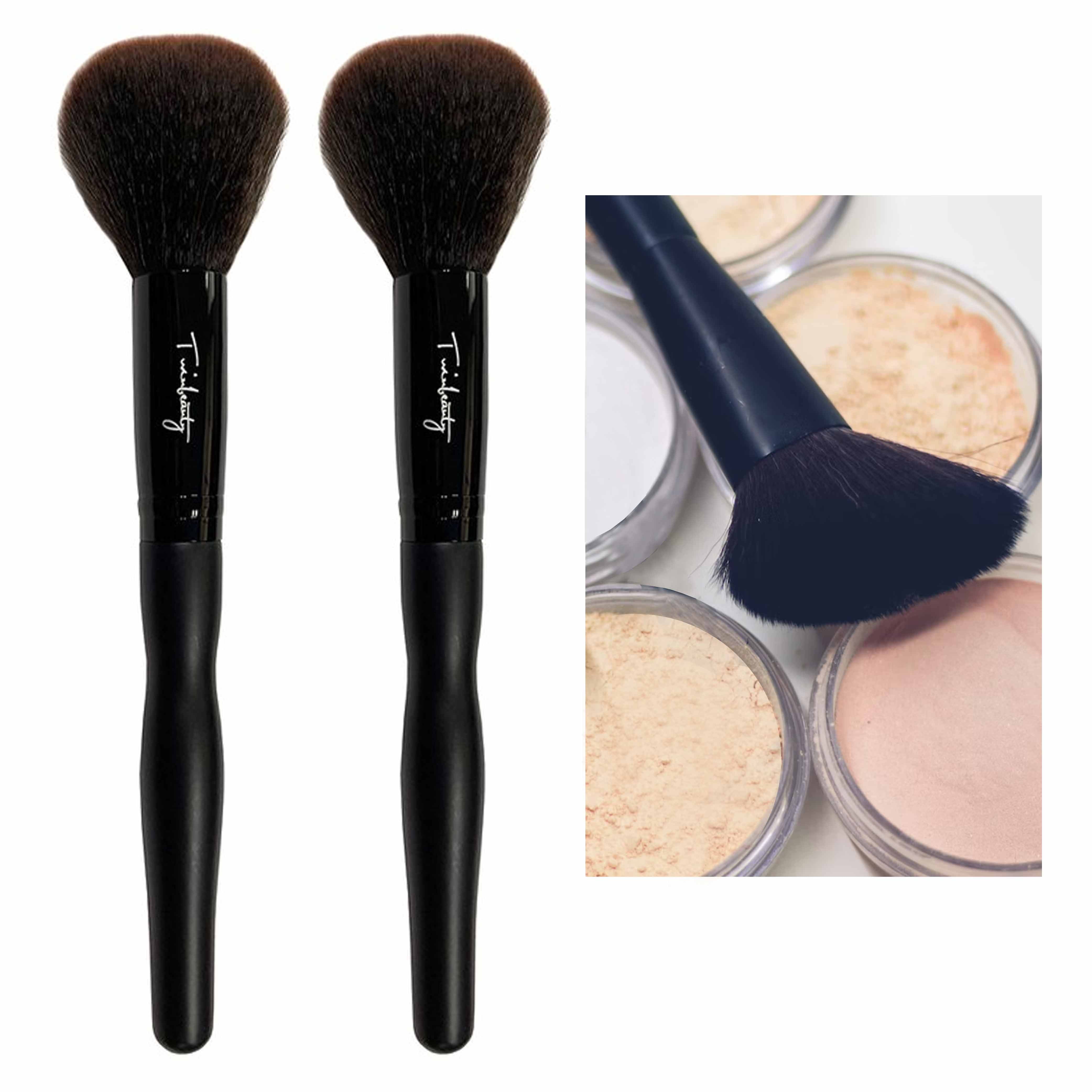 2 Pc Cosmetic Brush Face Powder Liquid Foundation Makeup Blush Brushes ...
