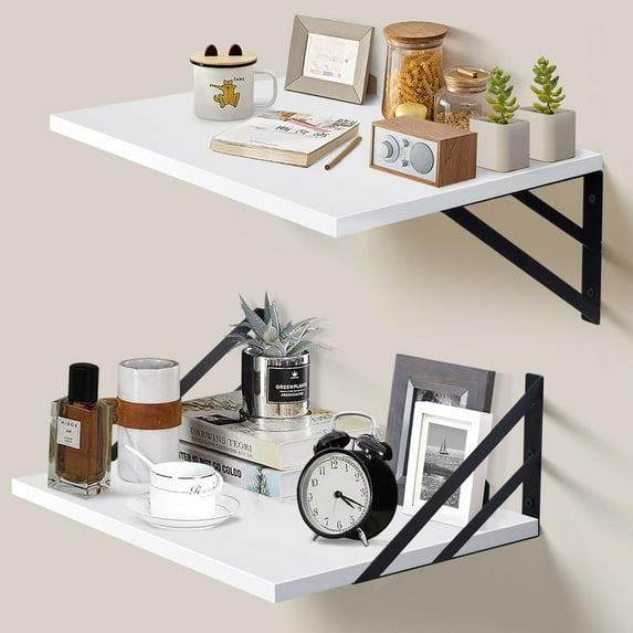 2 Pc Deep Floating Shelves ; 12 Inch Deep Wall Mounted Hanging Shelves ...