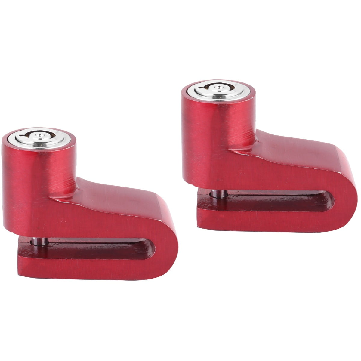2 Pc Disc Brake Lock Motorcycle Key Locks Padlock Dedicated Red ...