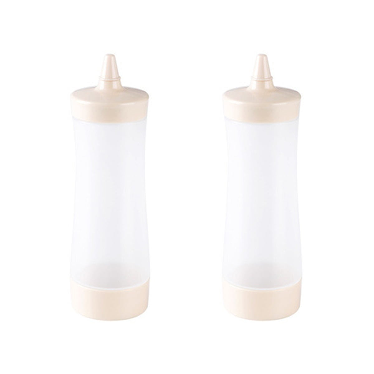 TABLZONE 2-Pack Salad Dressing Bottles, Beige Food-Safe Plastic ...