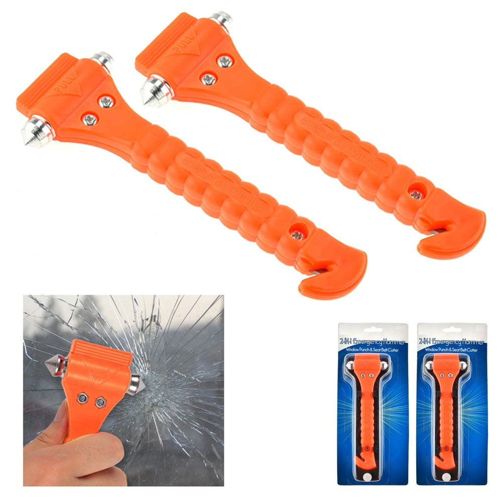 2 Pc Emergency Escape Tool Auto Car Window Glass Hammer Breaker Seat ...