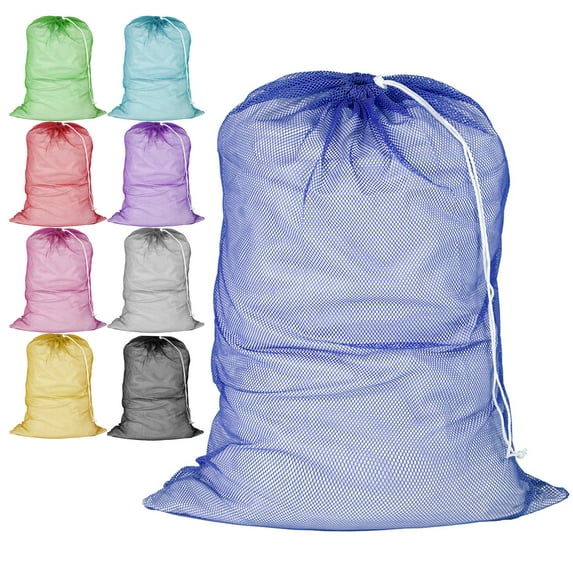 2 Pc Extra Large Mesh Laundry Bags Drawstring Handle Wash Lingerie ...