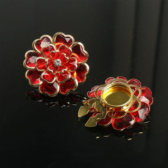 2 Pc Flower Acrylic Rhinestone Buttons, Flower Decorative Rhinestone ...