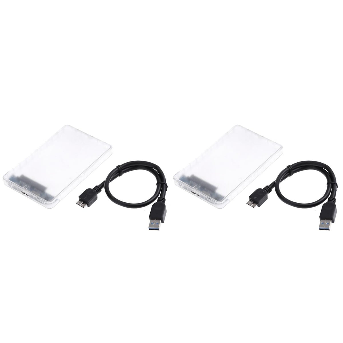 2 Pc Hard Disk Case USB Drive Enclosure External - Walmart.com