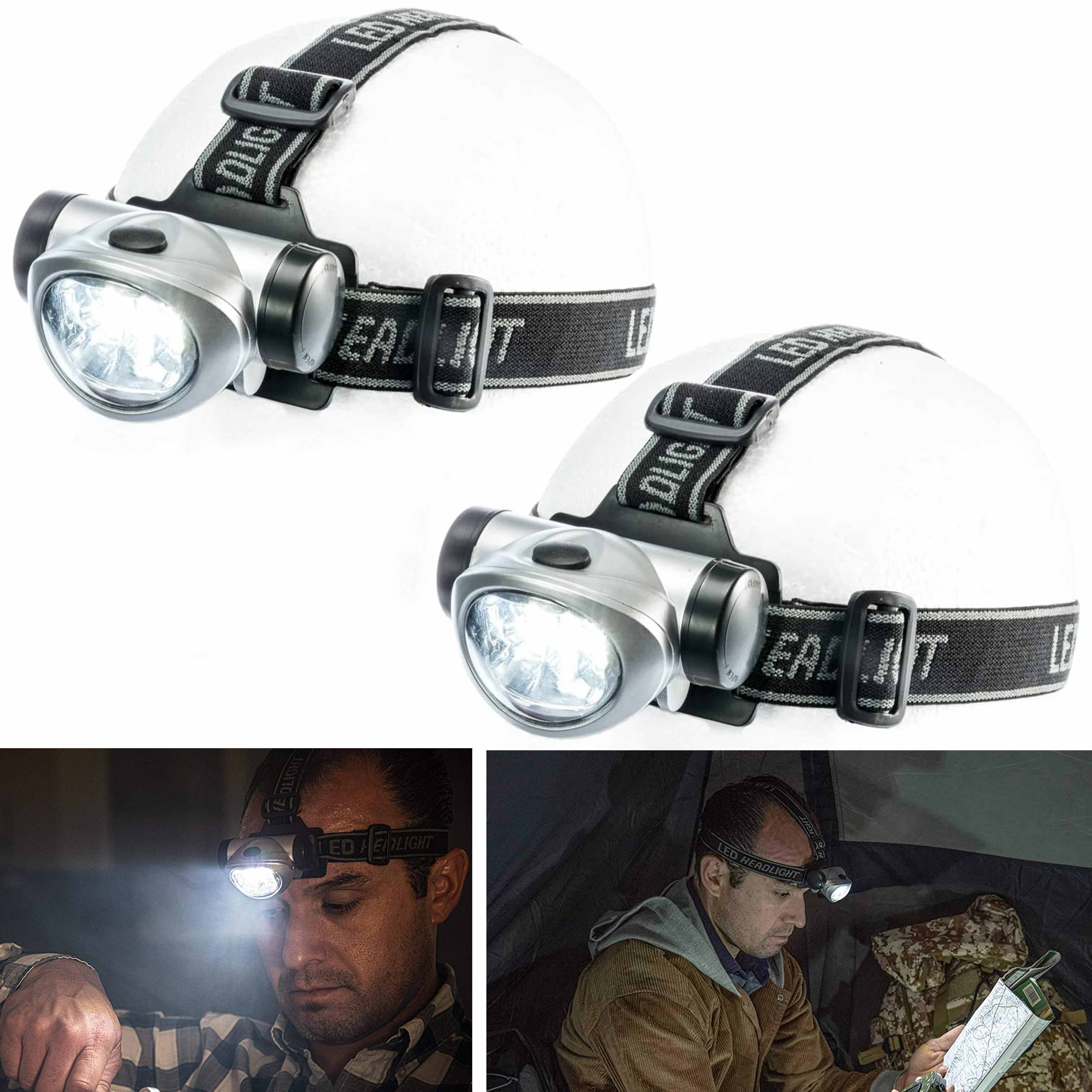 2 Pc Headlamp Flashlight 120 Lumens Light Camping Headlights Outdoor ...