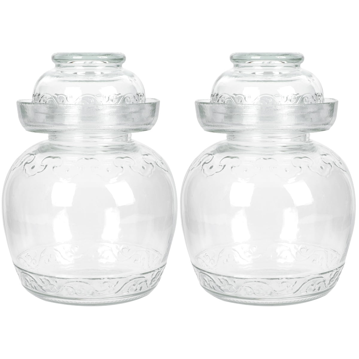 2 Pc Kimchi Altar Glass Jar with Lid Kitchen Pickle Can Fermentation ...