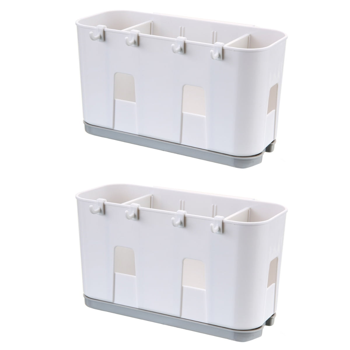 2 Pc Kitchen Rack Chopsticks Cage Silverware Storage Shelf Round Marble ...