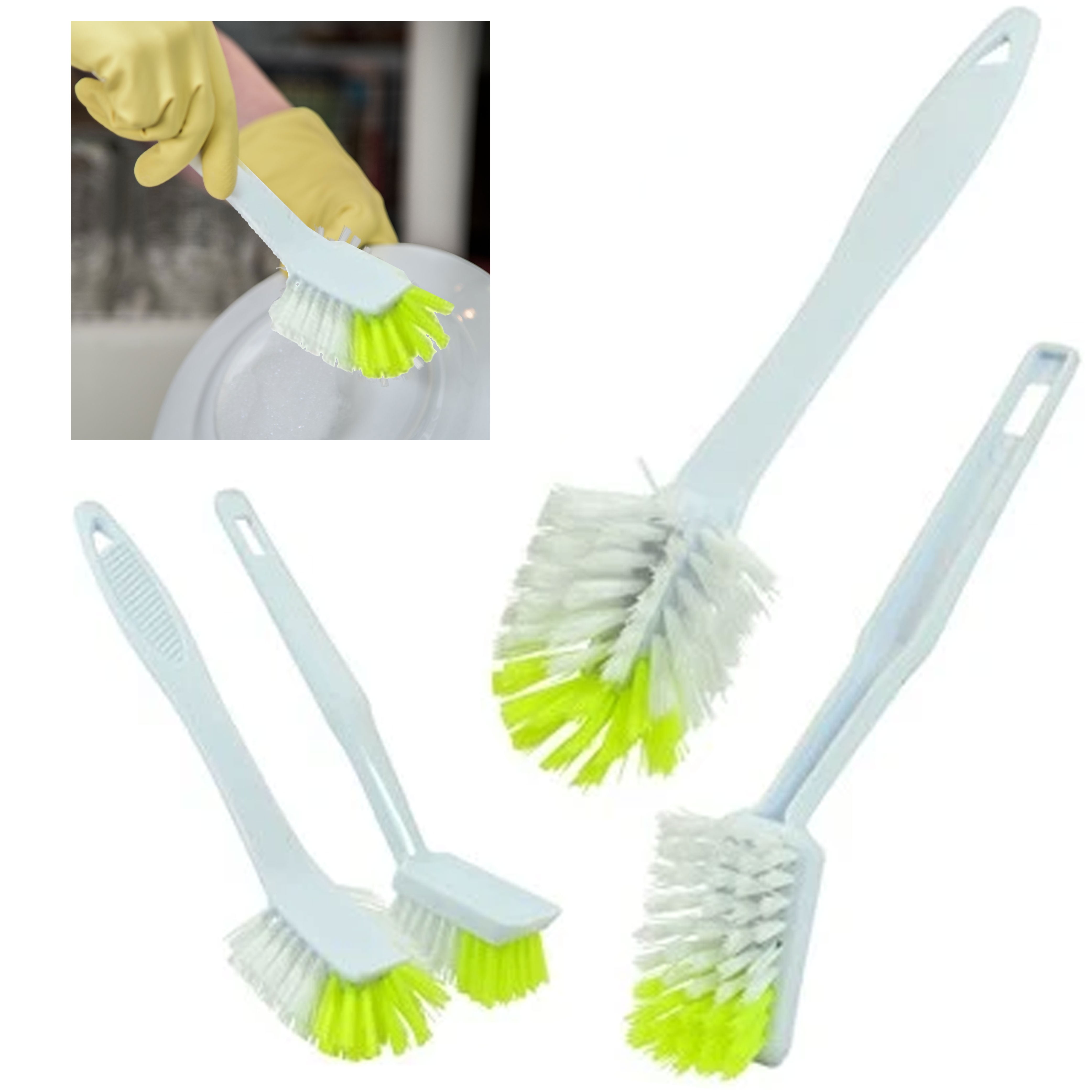 2 Pc Kitchen Scrub Dish Brush Set Vegetable Wash Assorted Scrubber ...
