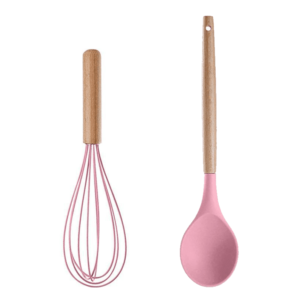 2 Pc Kitchen Utensil Set, Easy to Clean Wooden Kitchen Utensils ...