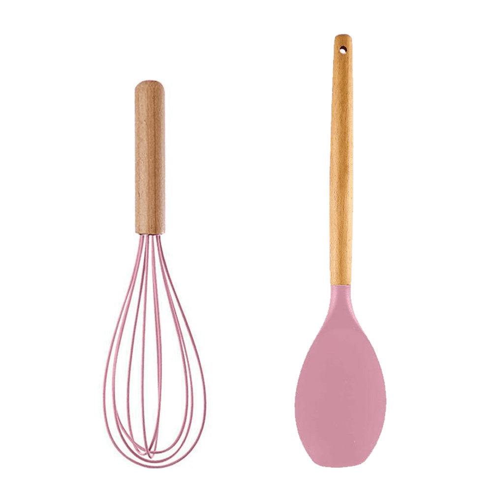 2 Pc Kitchen Utensil Set, Easy to Clean Wooden Kitchen Utensils ...