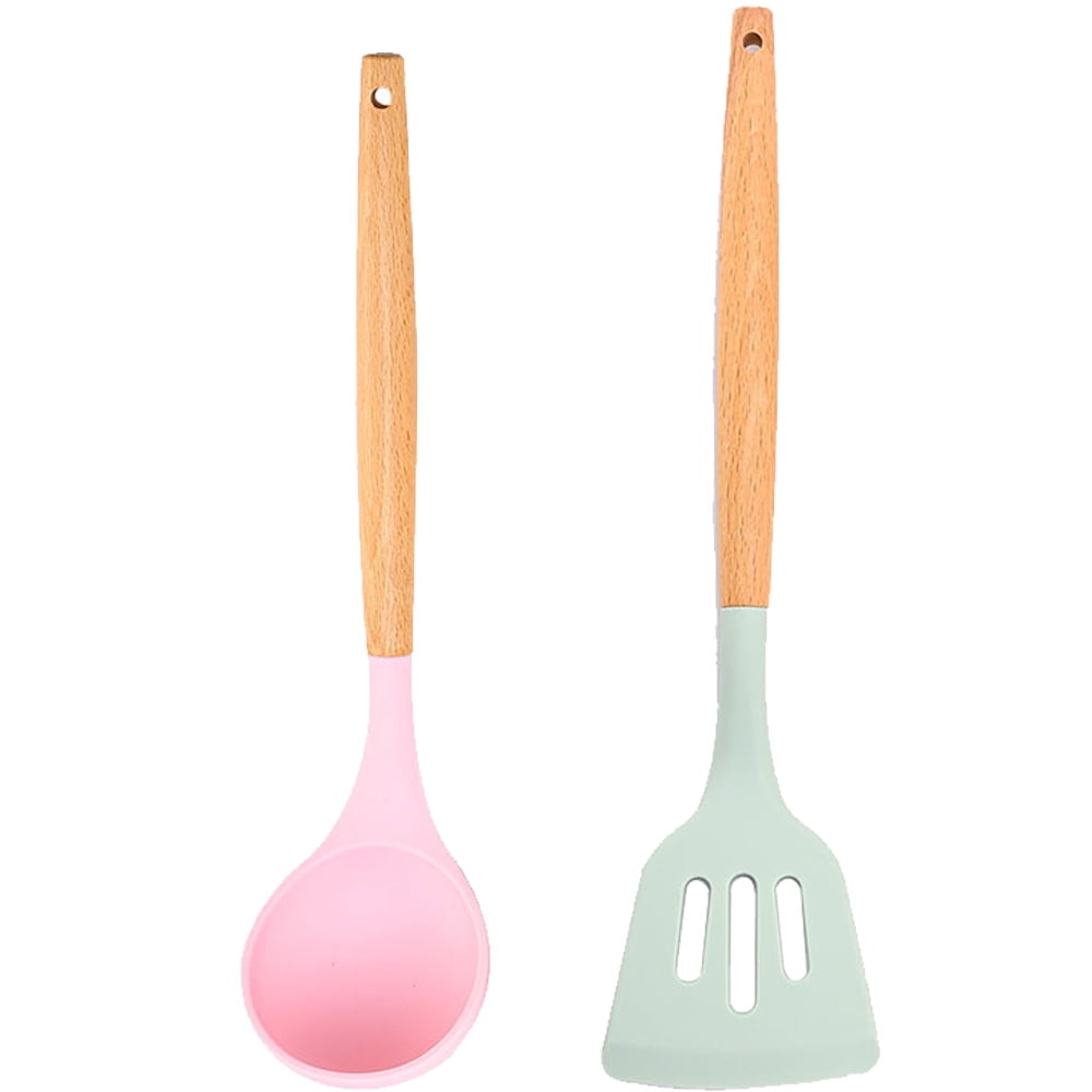 2 Pc Kitchen Utensil Set, Easy to Clean Wooden Kitchen Utensils ...