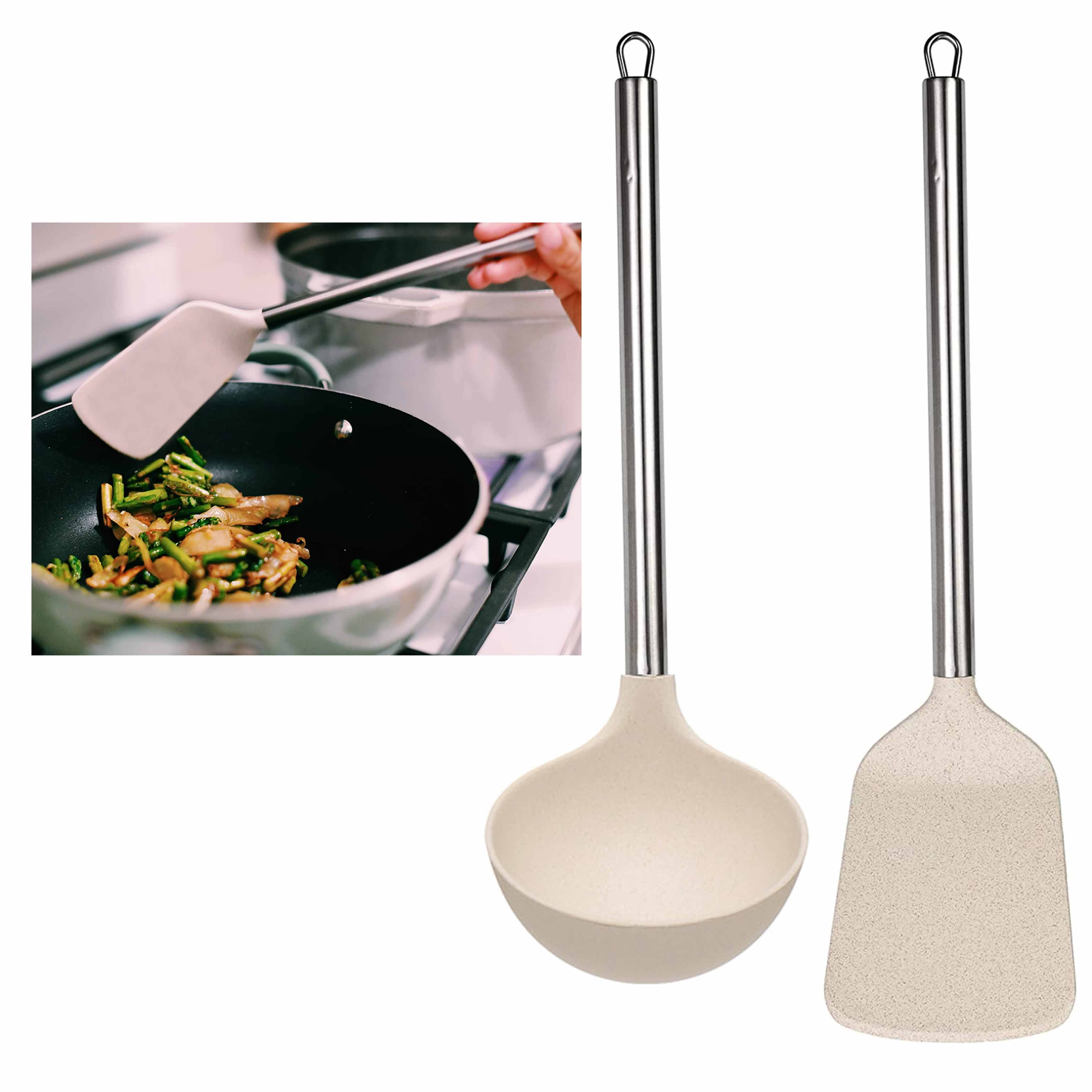 2 Pc Solid Turner Non Stick Kitchen Spatulas High Heat Resistant ...