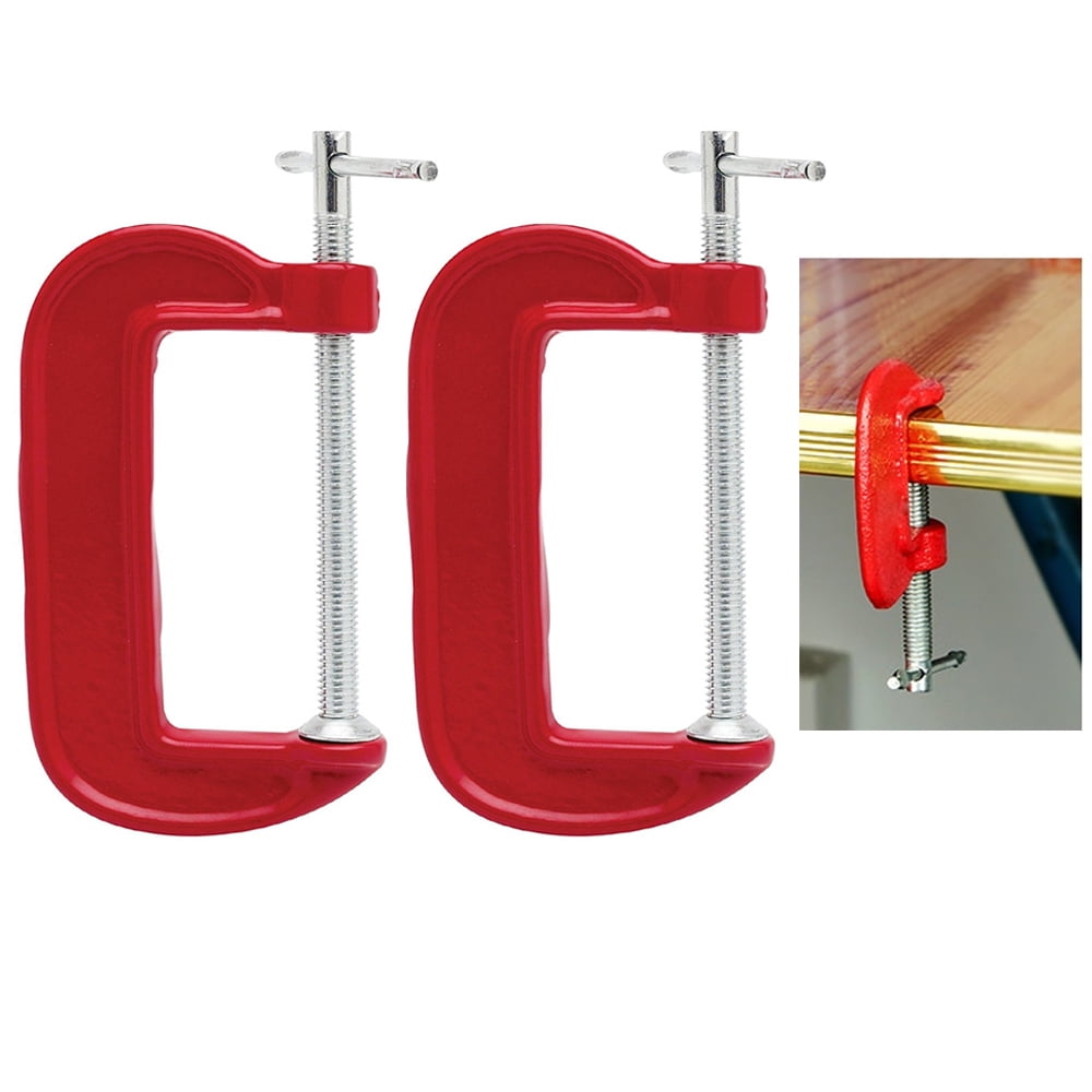 2 Pc Locking C Clamp 2" Adjustable Device Pony Screw Grip Vise Jaws ...