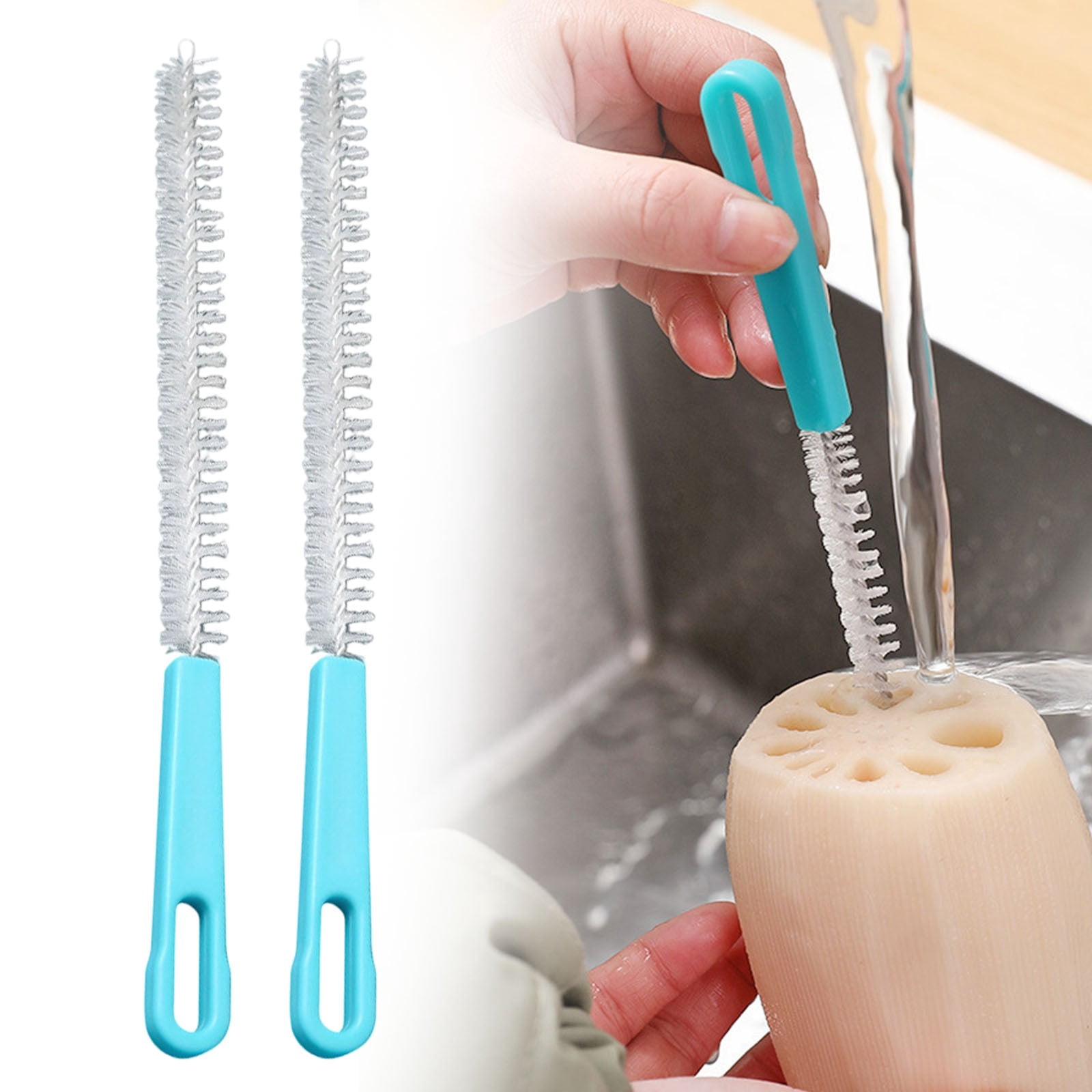 2 Pc Long Straw Brush Cleaner, Flexible Nylon Tube Cleaning Brushes ...