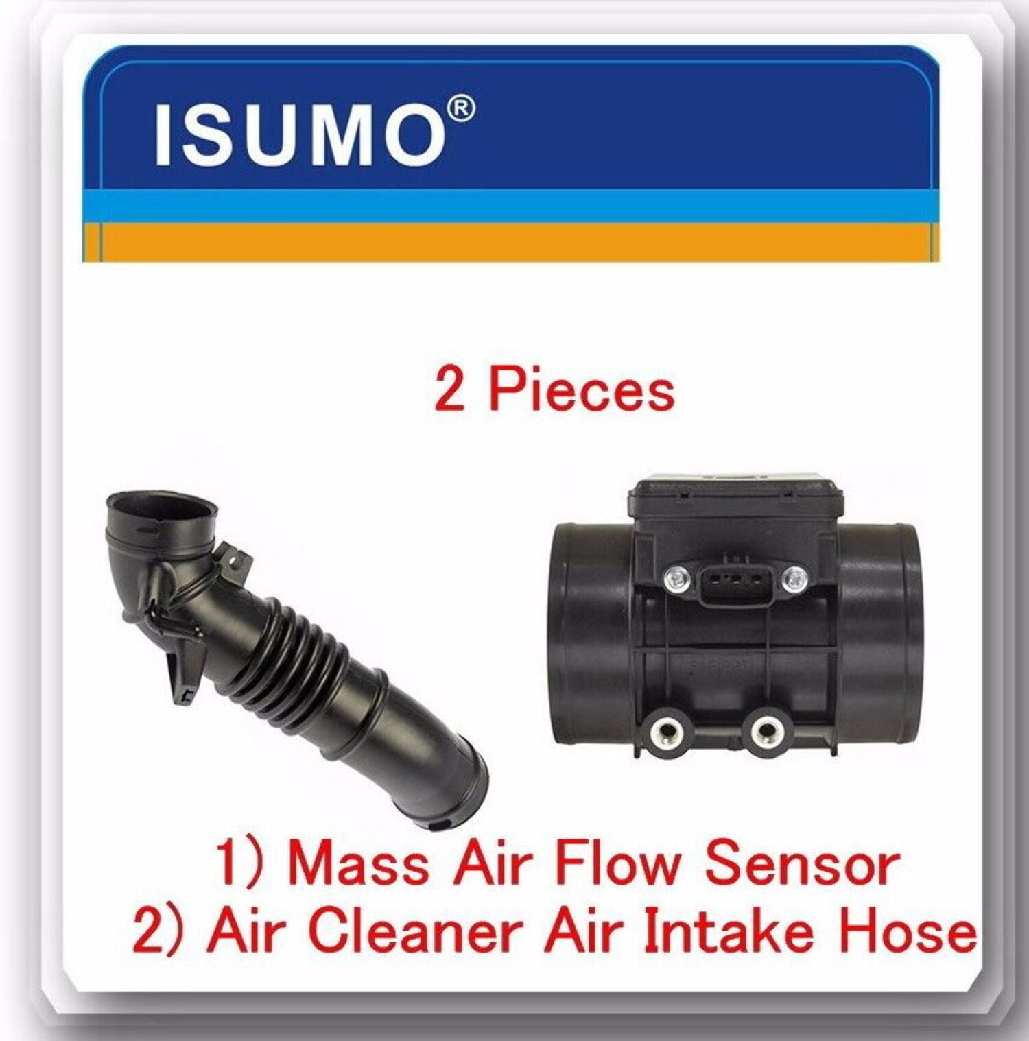 2 Pc Mass Air Flow Sensor Air Cleaner Intake Hose Fits:Mazda Protege ...