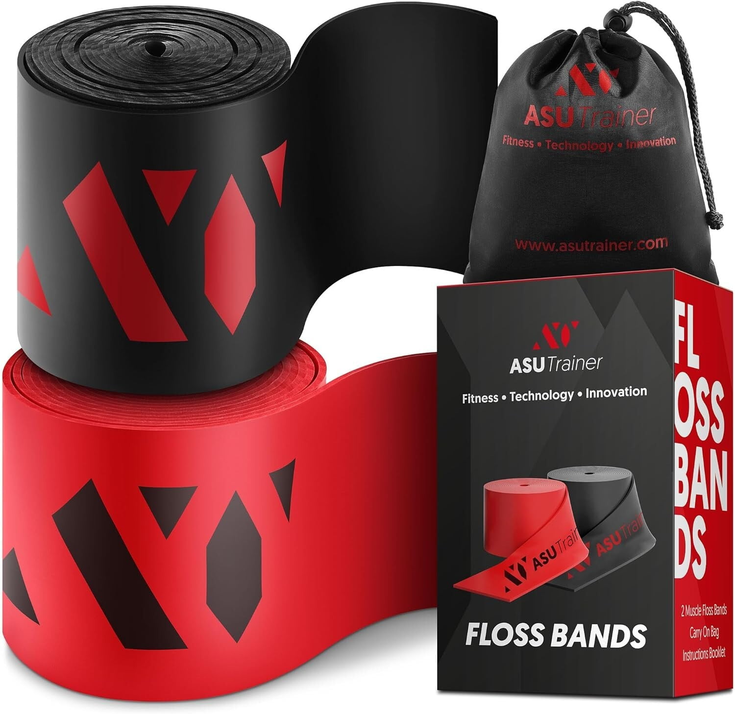 2-Pc Muscle Floss Bands Recovery Band for Stretching & Mobility with ...