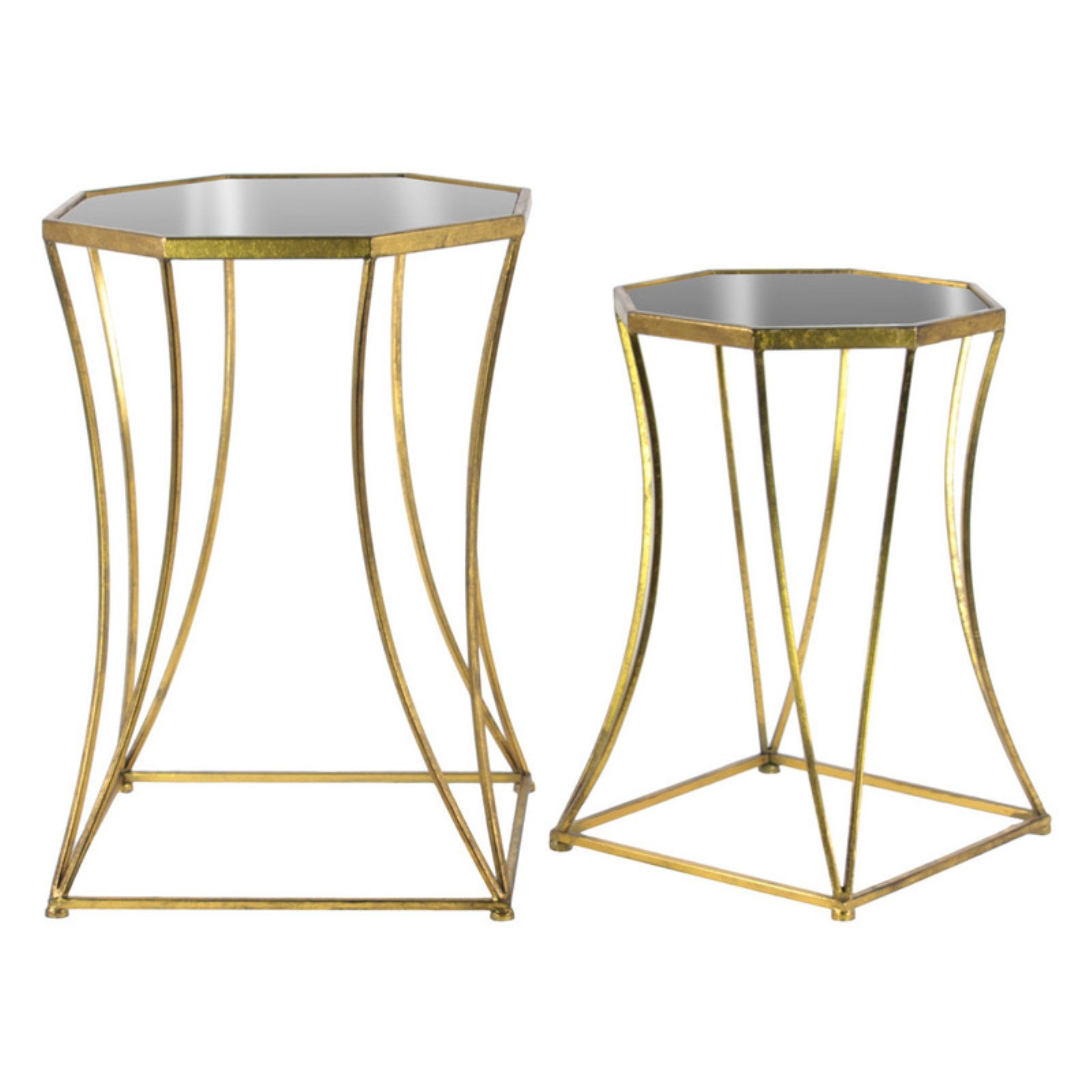 2-Pc Octagonal Nesting Accent Table in Antique Gold Finish - Walmart.com