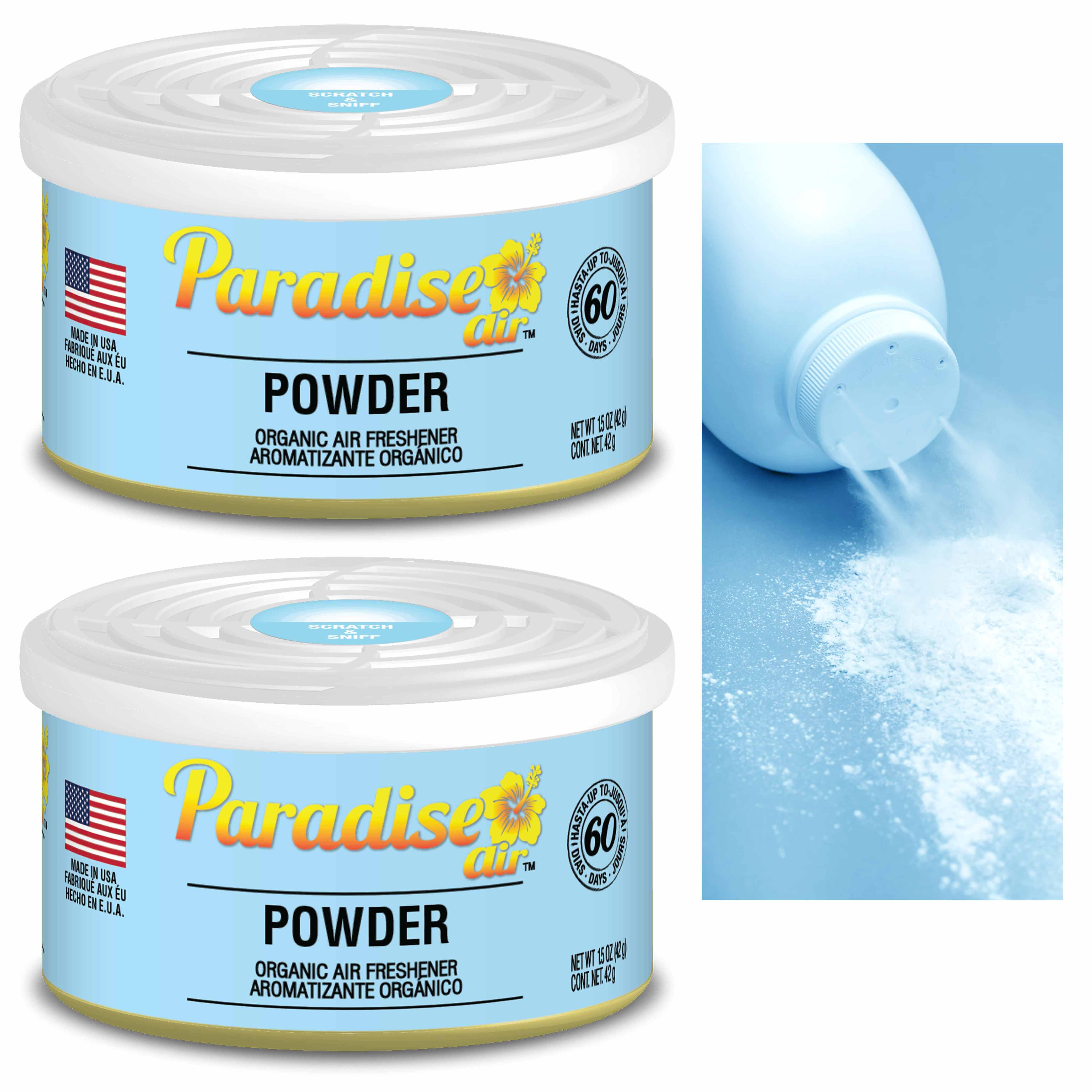 2 Pc Paradise Organic Air Freshener Powder Scent Fiber Can Home Car ...