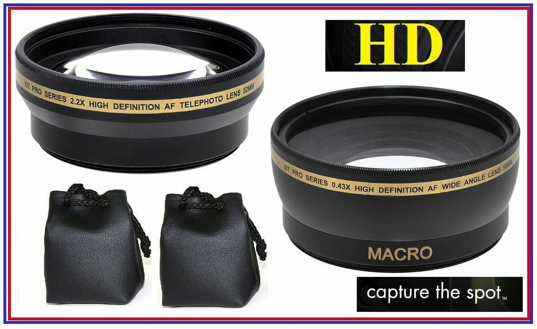2-Pc Pro Hi Definition Telephoto & Wide Angle Lens Kit for Canon EOS ...