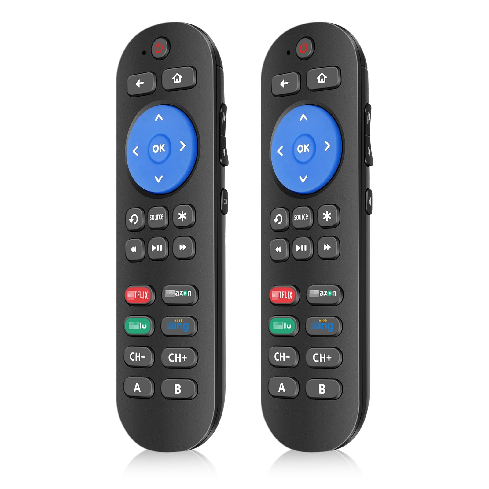 2 Pc Programmed Replacement Remote for Roku with Volume Key - All in ...