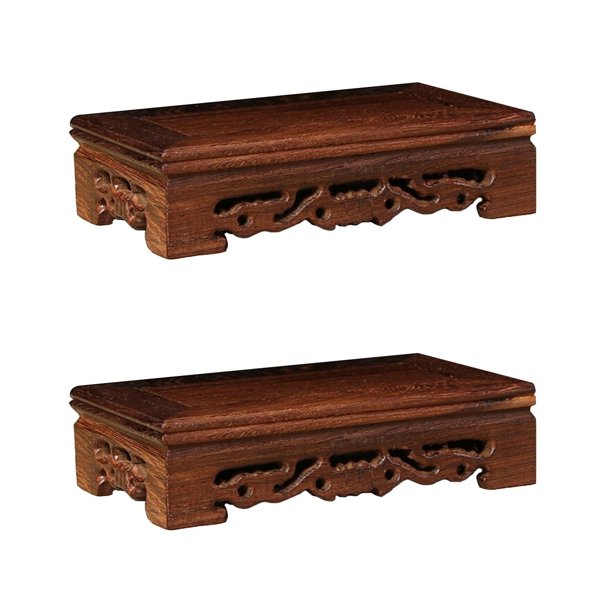 2 Pc Rectangular Wooden Seat Display Shelves Vintage Decor Teapot Base ...