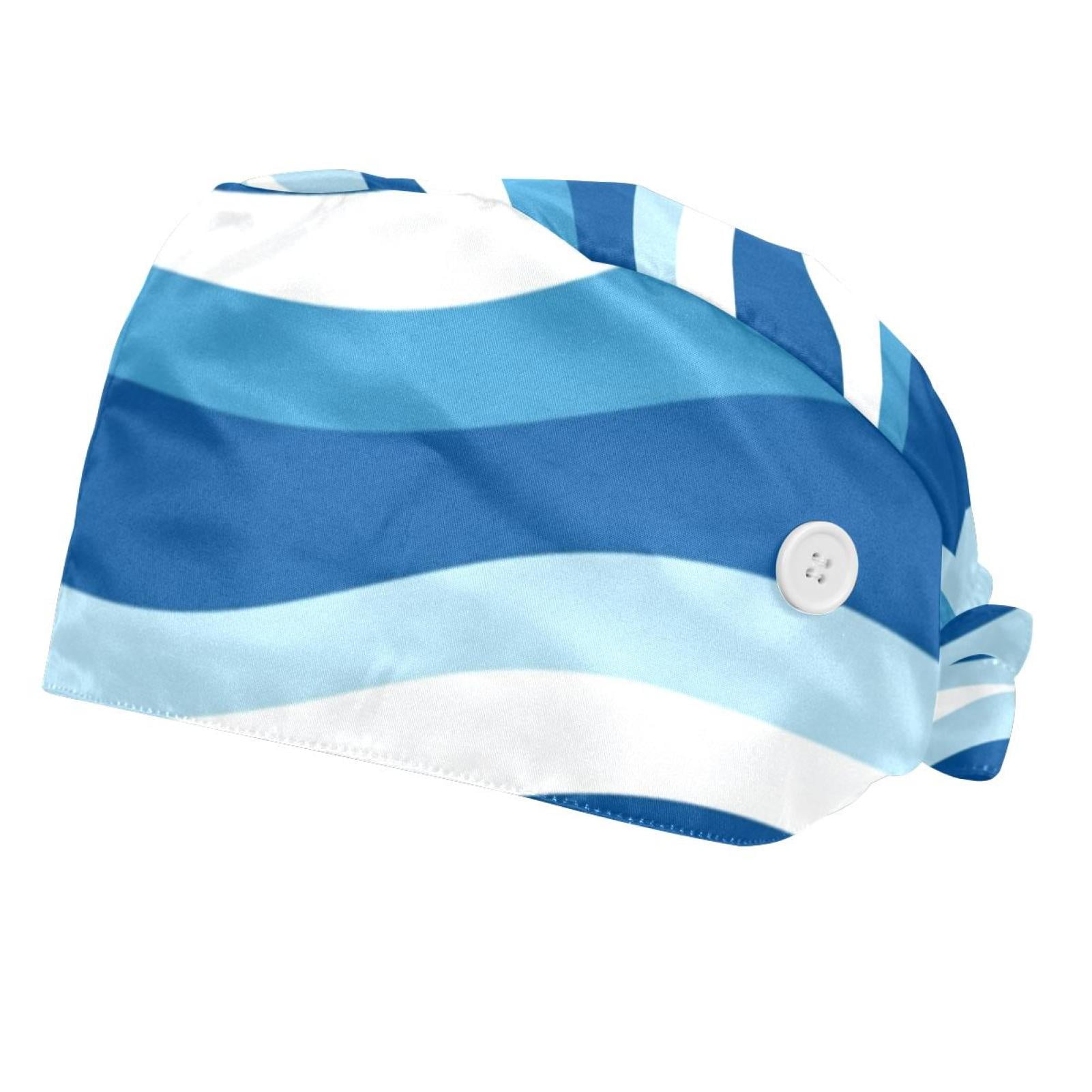 2-Pc Scrub Bouffant Caps,Workout Hat with Sweatband Headgear for Women ...