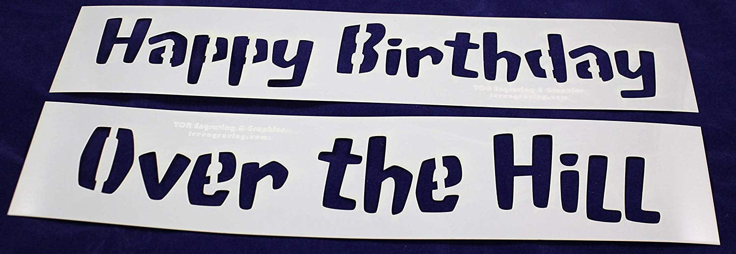 2 Pc Set Message Stencils 14 Mil Mylar-3 3/4"H x 17" L Painting/Crafts ...